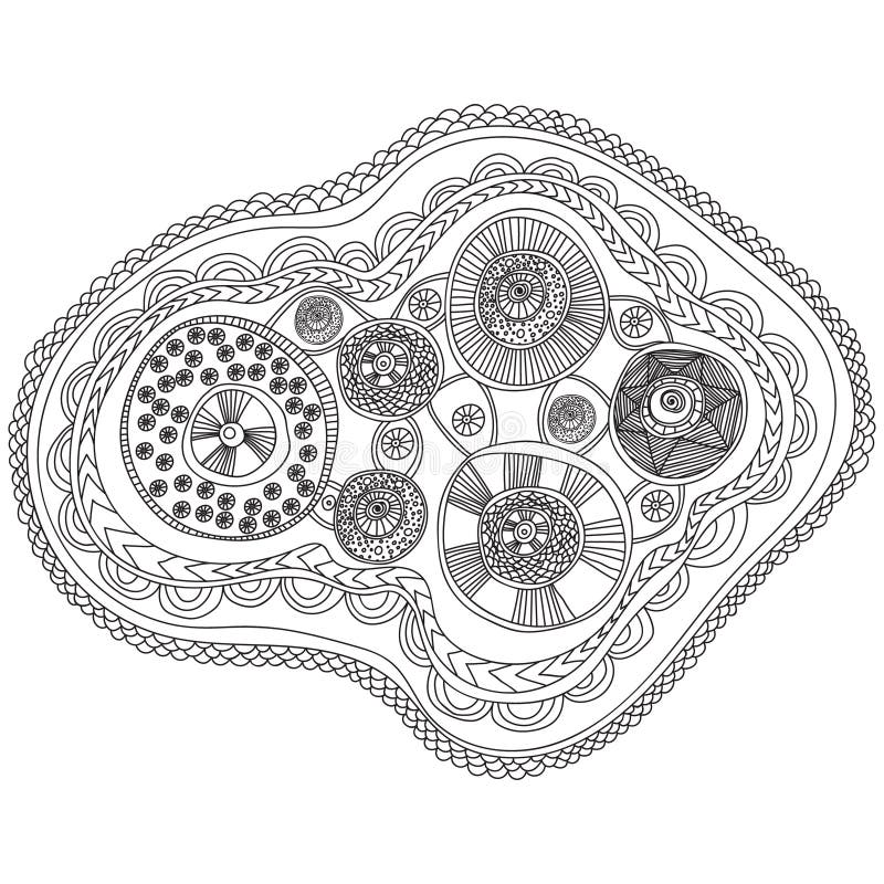 Coloring Pages for Adults Book. Black and White Abstract Pattern with ...