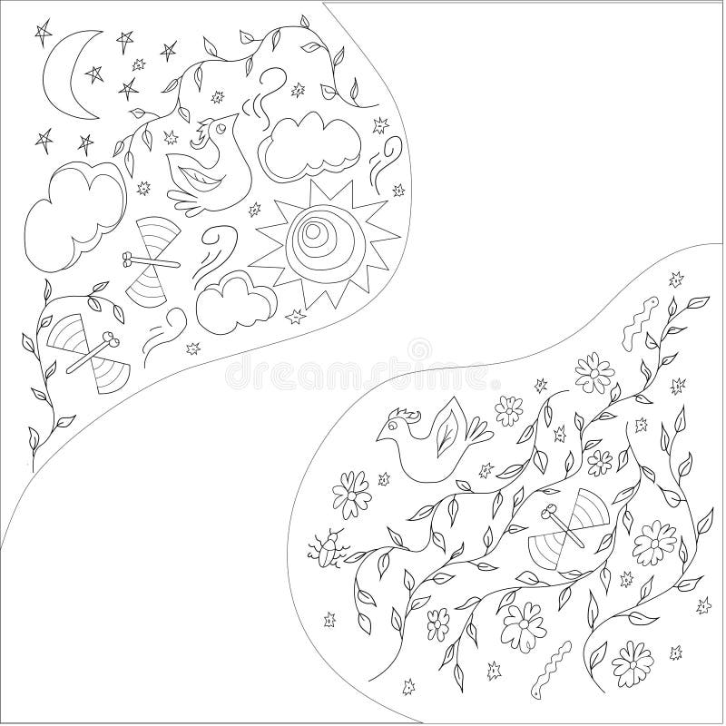 Coloring Pages for Adults. Coloring Book Stock Vector - Illustration of ...