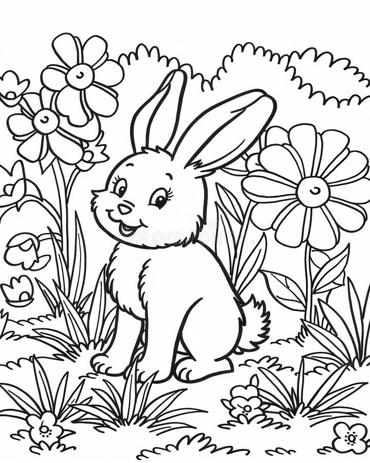 Coloring Pages for Kids, Coloring Animal Hare, Rabbit. Stock Image ...