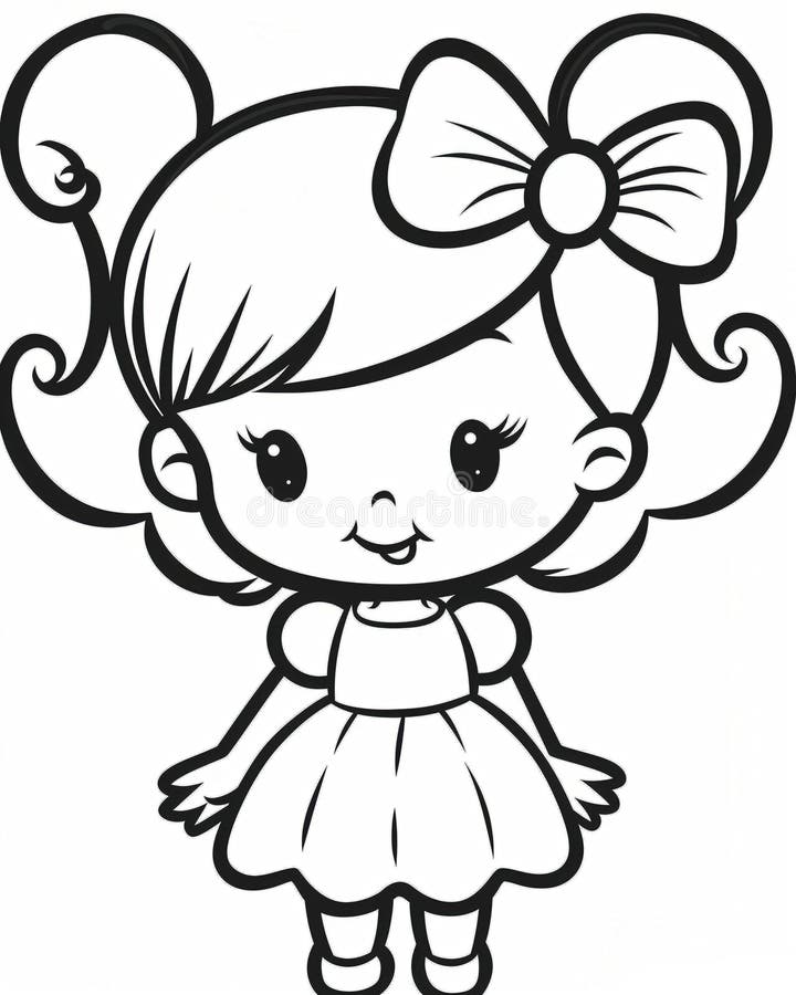 Coloring Pages for Kids, Coloring Girl. Stock Illustration ...