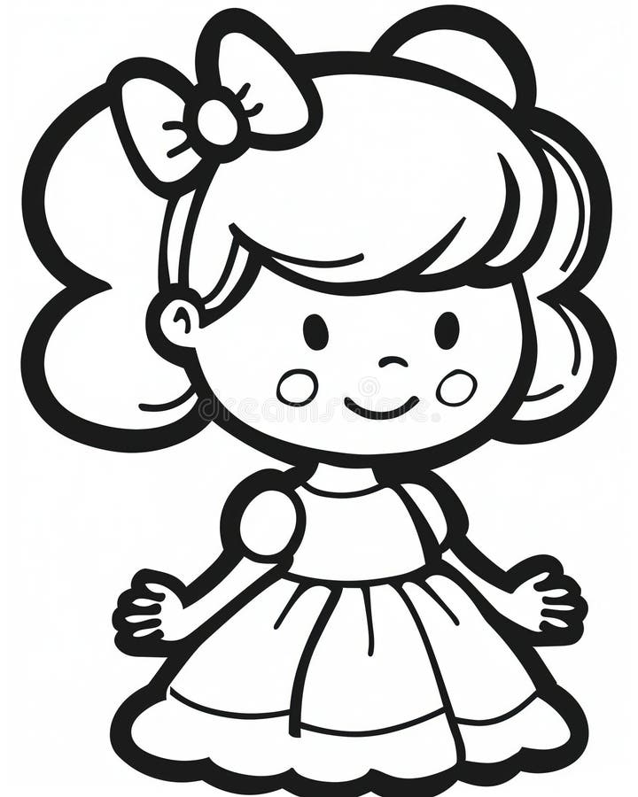 Coloring Pages for Kids, Coloring Girl. Stock Illustration ...