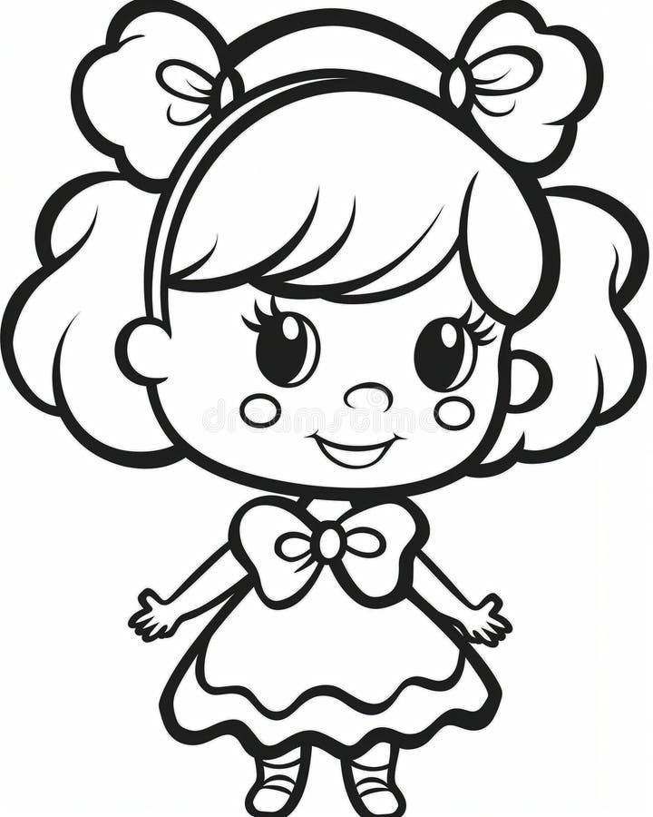 Coloring Pages for Kids, Coloring Girl. Stock Illustration ...
