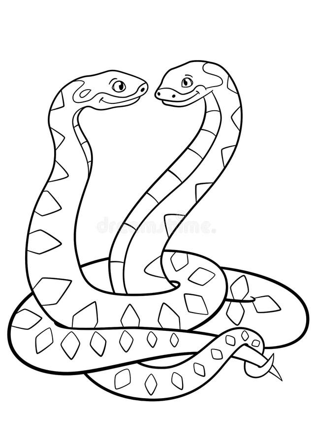 Coloring Pages. Two Little Cute Vipers Smile Stock Vector ...