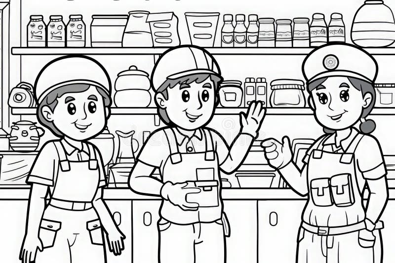 Urban Champions Storefront Guardians Stock Illustration - Illustration ...