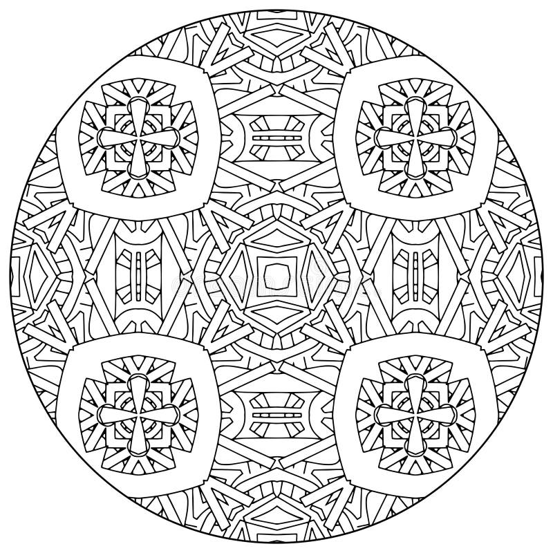 Patterned Circle for Coloring Stock Image - Illustration of blue ...