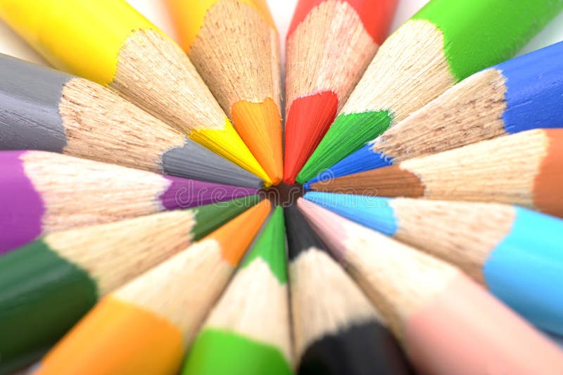 Sharp Coloring Pencils in Black and White Stock Image - Image of kids ...