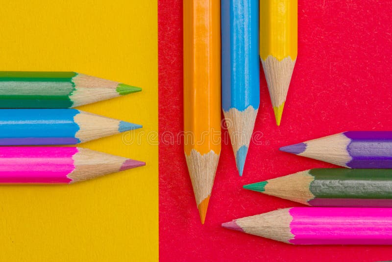 Red Coloring Pencils stock image. Image of markers, pink - 6408275