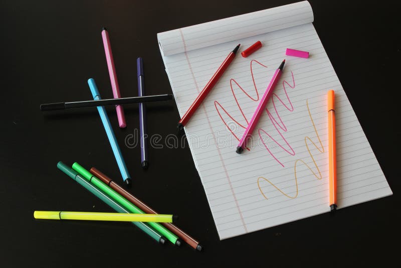 Coloring stock photo. Image of office, school, pens, sketching - 53492110