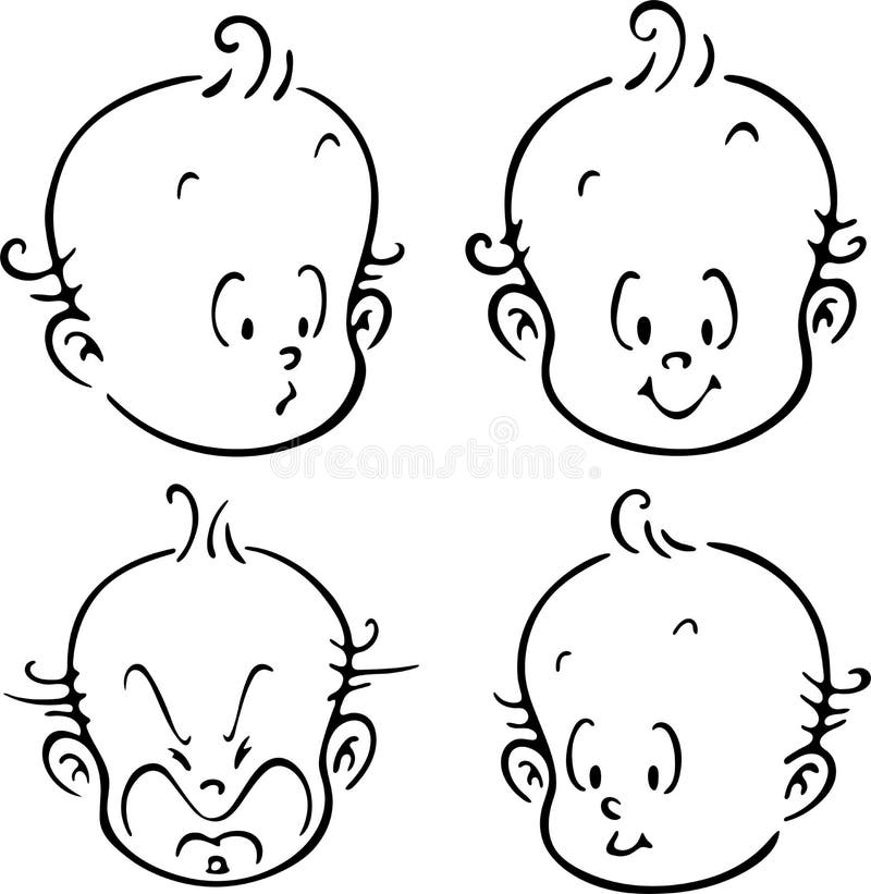 Coloring Pictures of Babies` Faces Stock Illustration - Illustration of ...