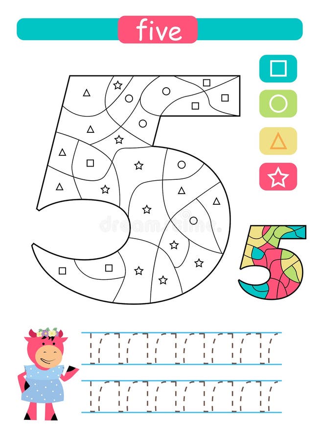 Coloring Printable Worksheet for Kindergarten and Preschool. Learning ...