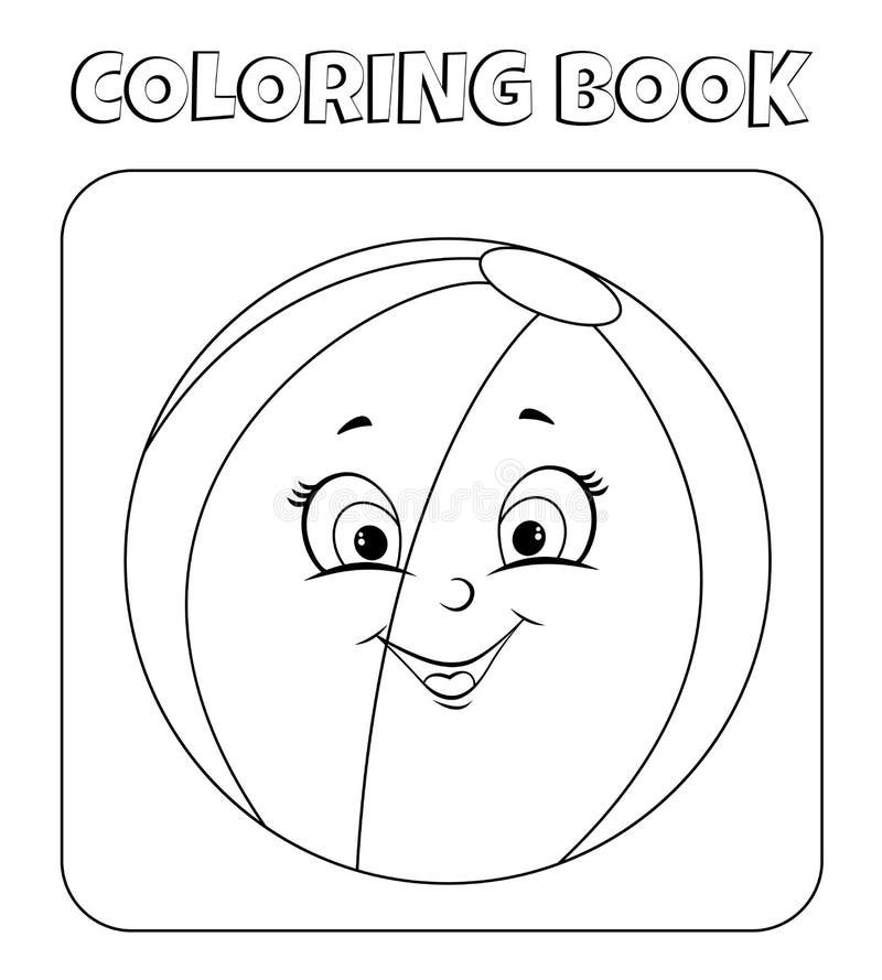 Round Ball Coloring Page for Kids Stock Vector - Illustration of curl ...