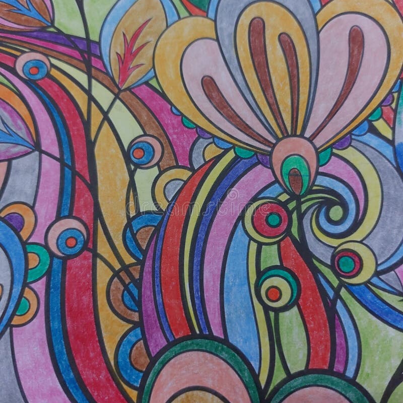 Coloring session stock photo. Image of rainbow, pencil - 269377292