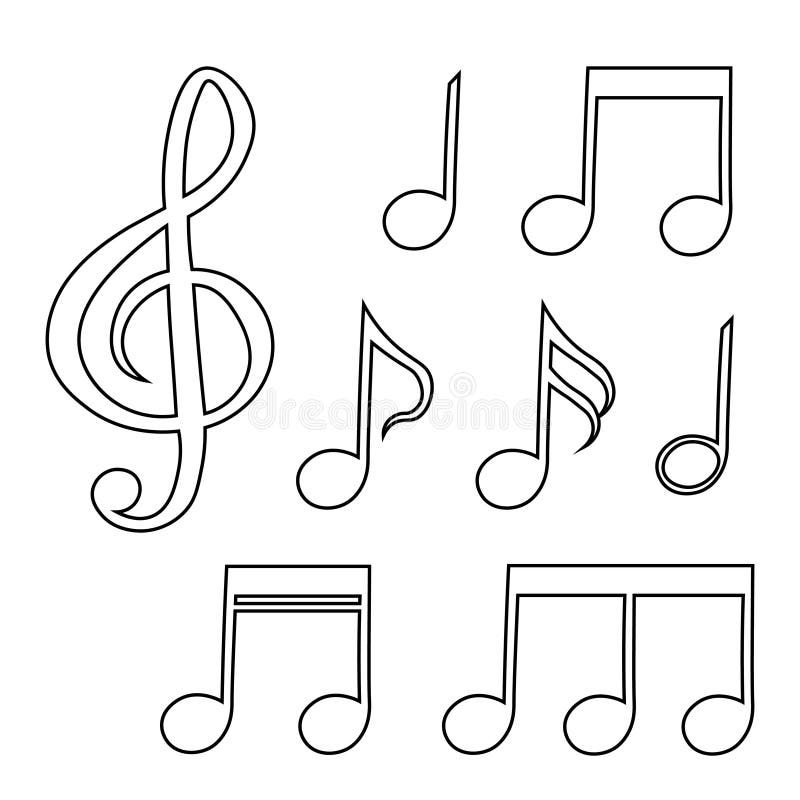 The Set of Musical Notes. Vector Illustration Stock Vector ...