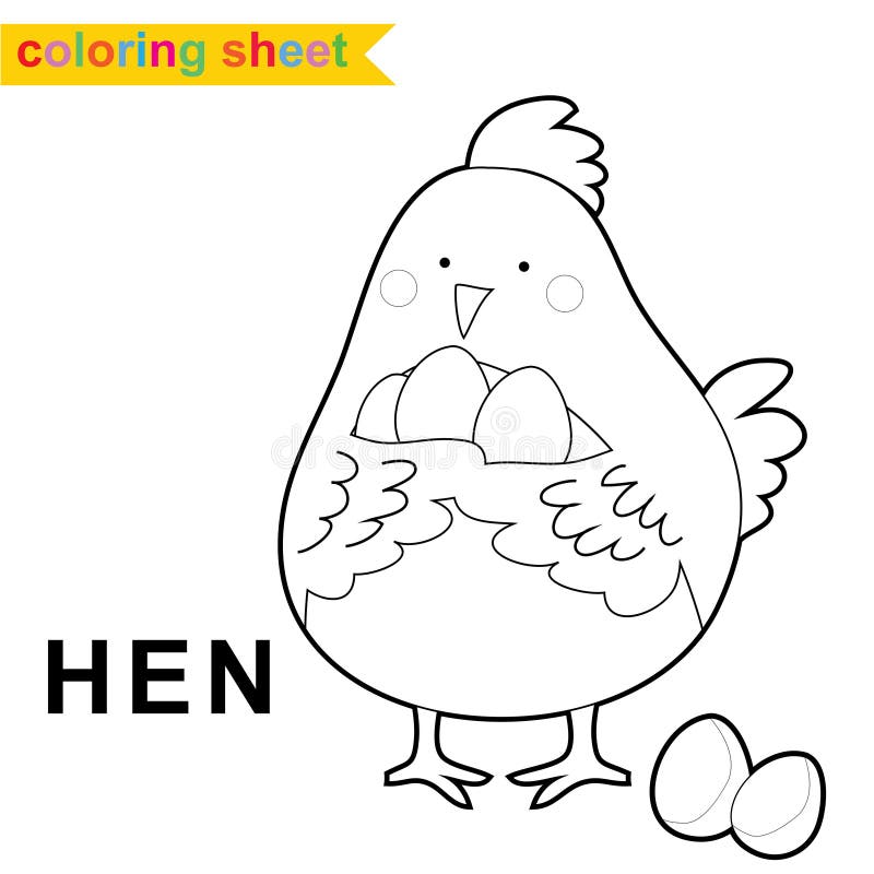 Hen Eggs Coloring Black White Clipart Hens Printable Color Colouring ...