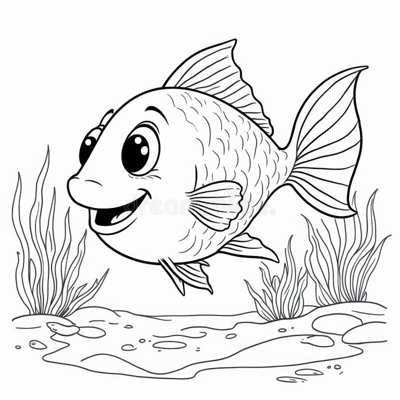 Coloring Sheet of a Fish stock illustration. Illustration of sheet ...