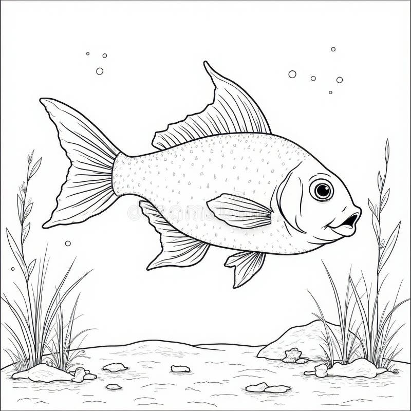 Coloring Sheet of a Fish stock illustration. Illustration of sheet ...
