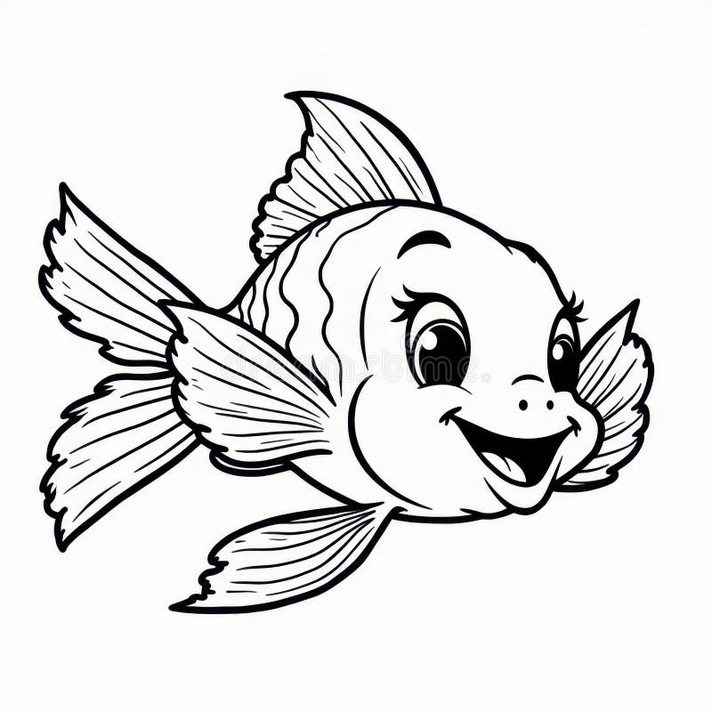 Coloring Sheet of a Fish stock illustration. Illustration of drawing ...