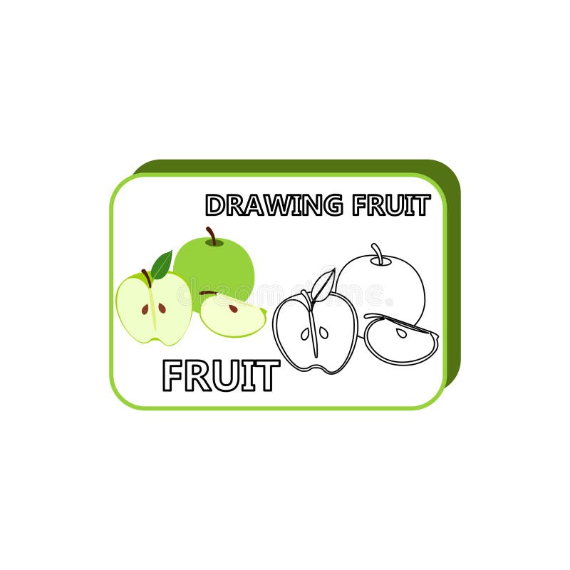 Coloring Sheet Sketch for Kids with Apple Vector Stock Vector ...