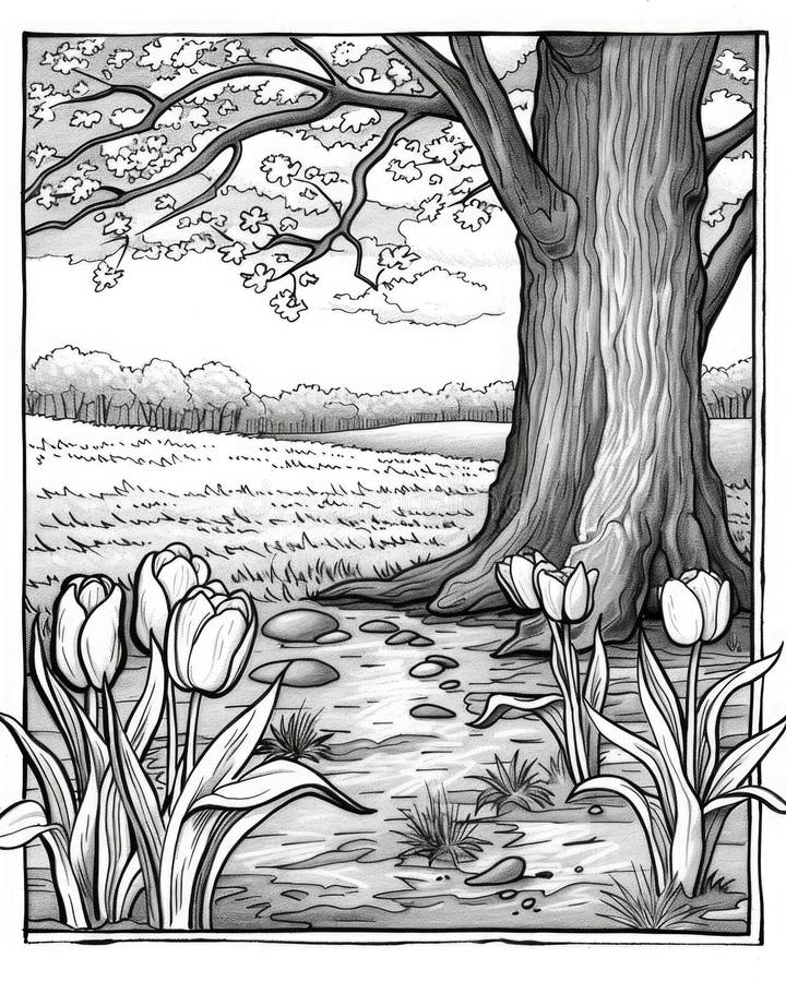 Coloring Sheets with Spring Themes, Featuring Flowers, Animals, and ...