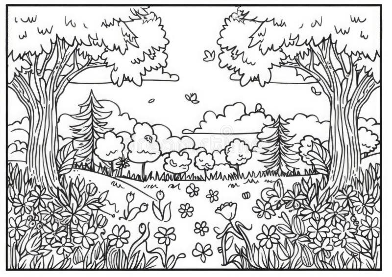Coloring Sheets with Spring Themes, Featuring Flowers, Animals, and ...