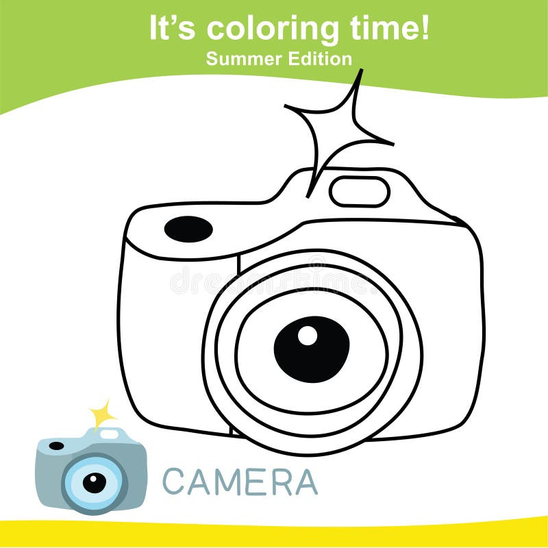 Coloring Camera Worksheet Page. Educational Printable Coloring ...