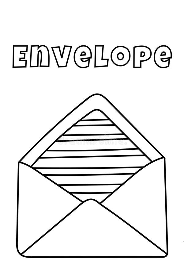 Coloring with Thick Lines for the Little Ones. Envelope Stock Vector ...