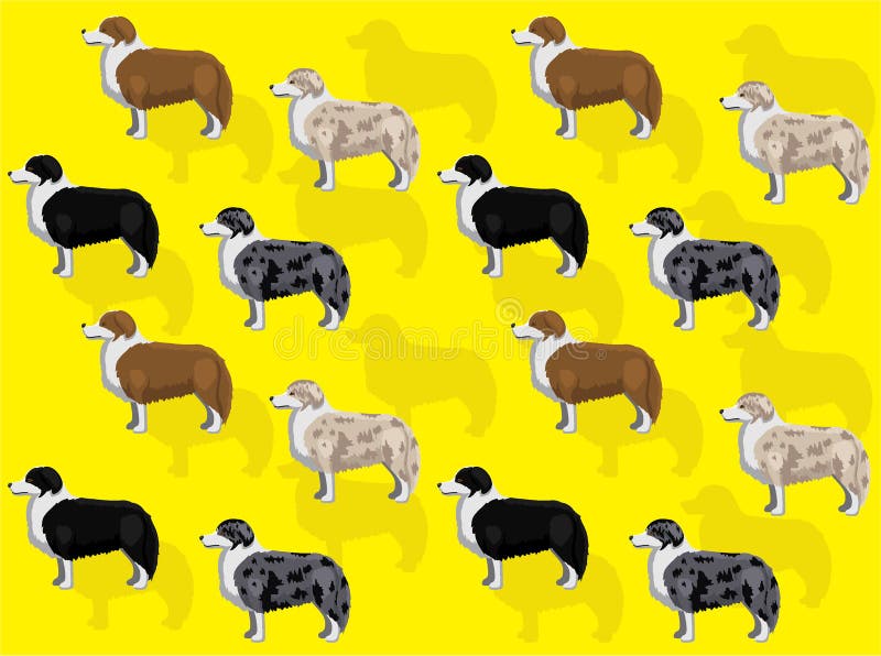 Coloring Variations Border Collie Seamless Wallpaper Background Stock ...