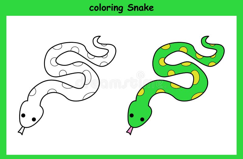 Children Trace and Coloring Snake Stock Vector - Illustration of ...