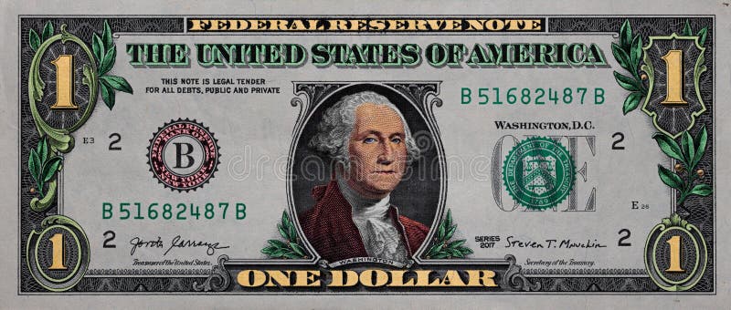 Front of a one dollar bill editorial image. Image of america - 23160355