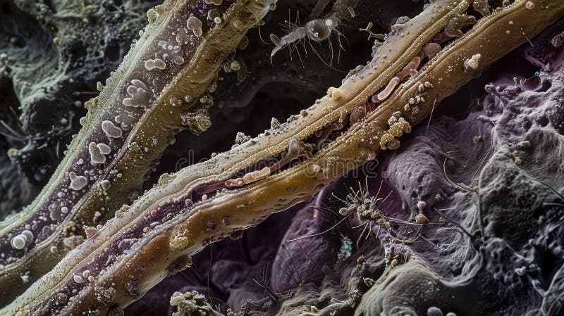 A Colorized SEM Scanning Electron Microscope Image of a Soil Nematode ...