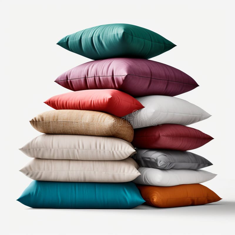 Colorized Stack of Pillows on White Background - Erik Johansson Style ...