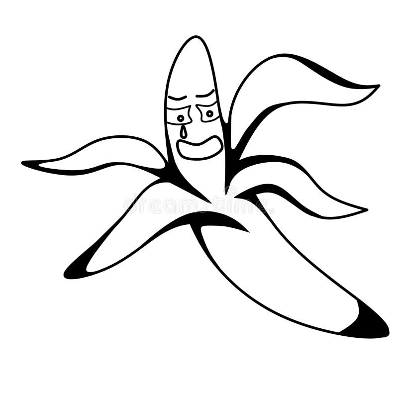 Colorless Banana Illustration Stock Illustration - Illustration of ...