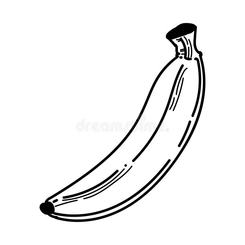 Colorless Banana Illustration Stock Illustration - Illustration of ...