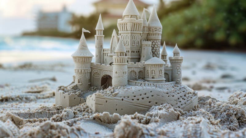 Colorless Kinetic Sand Easy Simple Sand Castle Stock Illustration - Illustration of poster ...