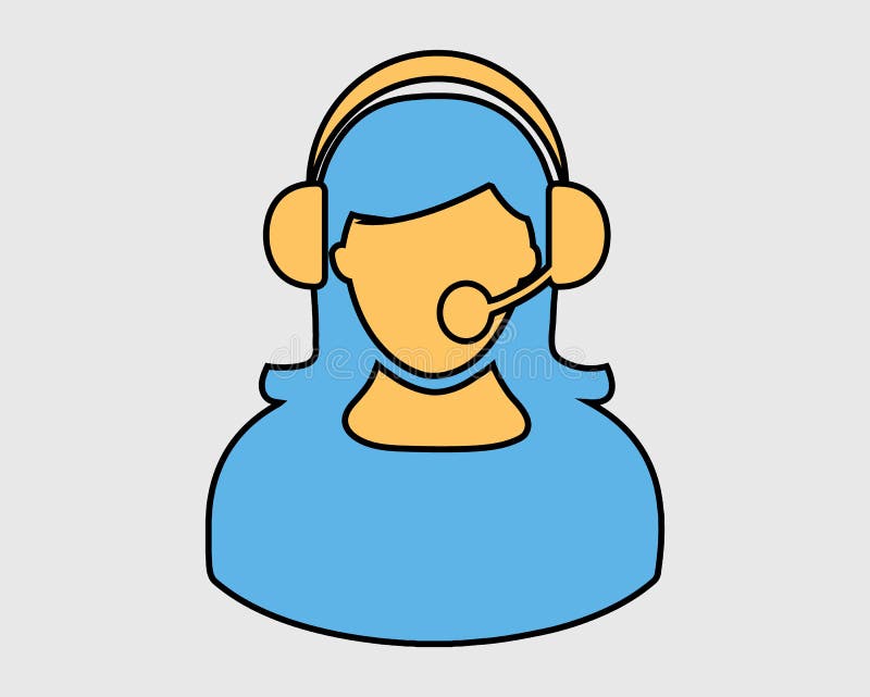 Female Customer Service Icon Stock Vector - Illustration of center ...