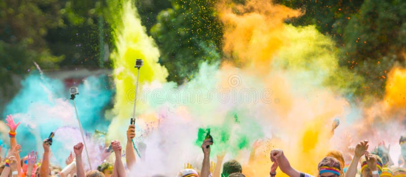 Colorrun Competitors in Detail of Hands Editorial Photography - Image ...