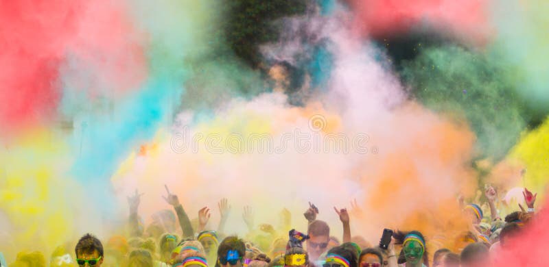 Colorrun Competitors in Detail of Hands Editorial Photography - Image ...