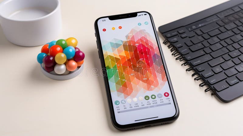 Colors on Android Smartphone Screen Stock Illustration - Illustration ...