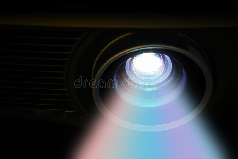 A Color Beam from Projector Machine for Presentation Stock Photo ...