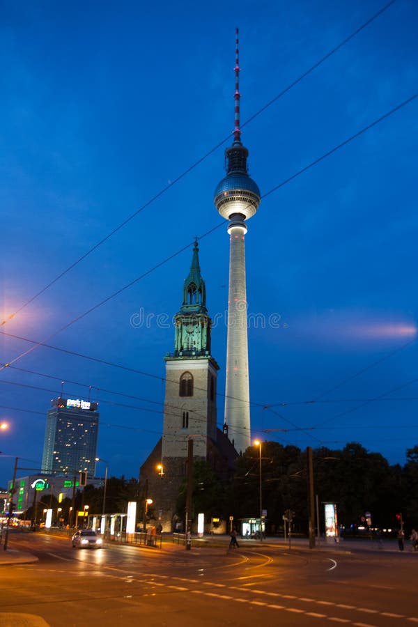 The Colors of Berlin by Night Stock Image - Image of german, landmark ...