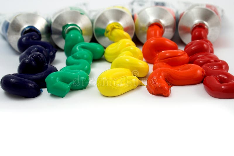 Three tubes of paint stock photo. Image of brush, gallery - 1086576