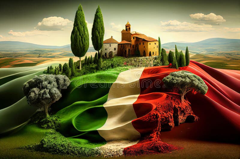 Colors of the Country of Italy Concept Stock Illustration ...