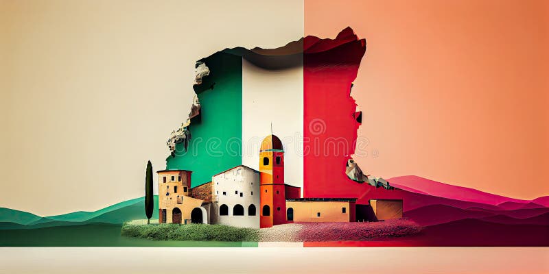 Colors of the Country of Italy Concept Stock Illustration ...