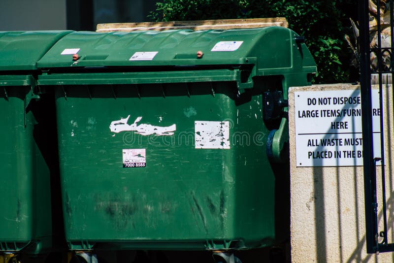 Colors of Cyprus editorial image. Image of metal, dustbin - 174887295