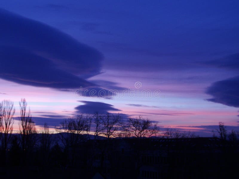 Colors of the dawn stock image. Image of dawn, trees, colorful - 133689