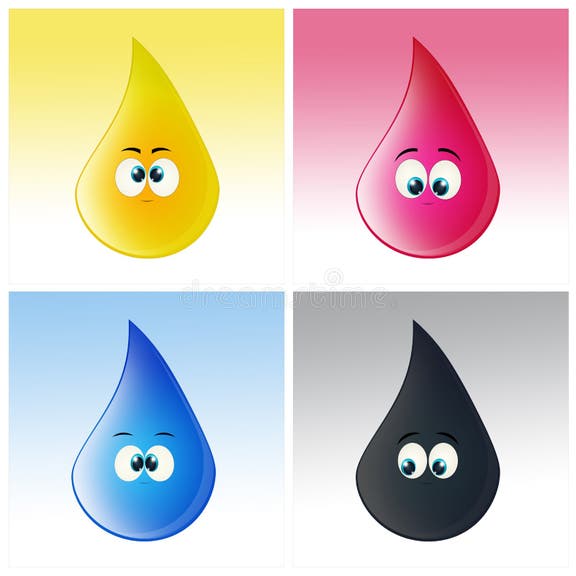 Colors Drops for the Printer Stock Illustration - Illustration of tone ...