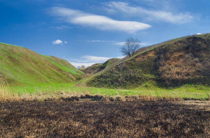 Colors of Early Spring in Rural Area Stock Image - Image of empty ...