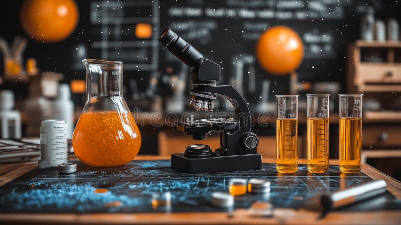 Colors and Experiments in a Laboratory with Equipment and Scientific ...