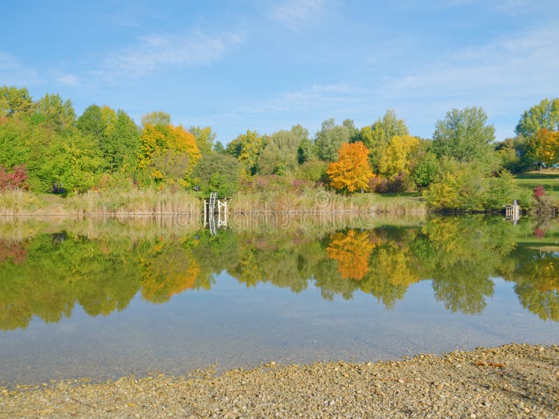Colors of Fall - Reflections in a Lake Stock Image - Image of autumn ...