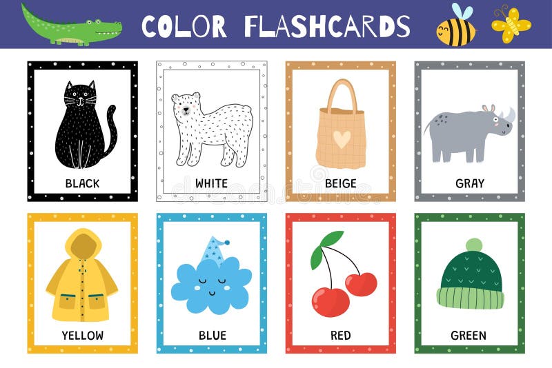 Basic Colors Flashcards Collection for Kids. Learn Color Vocabulary for ...
